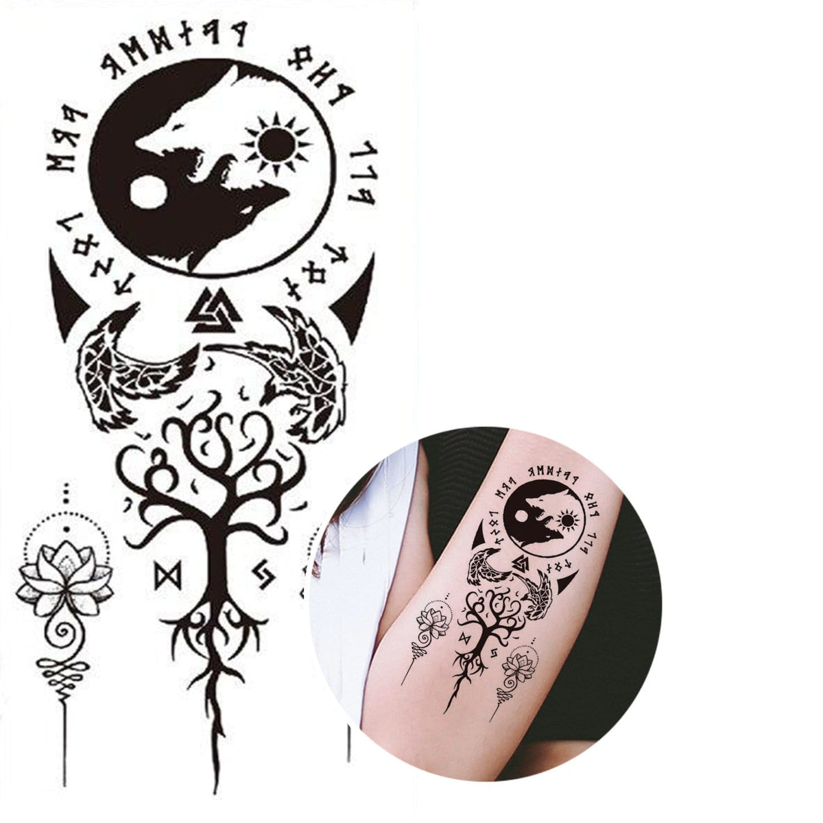 Viking Rune Temporary Tattoo | Yin Yang Paradise