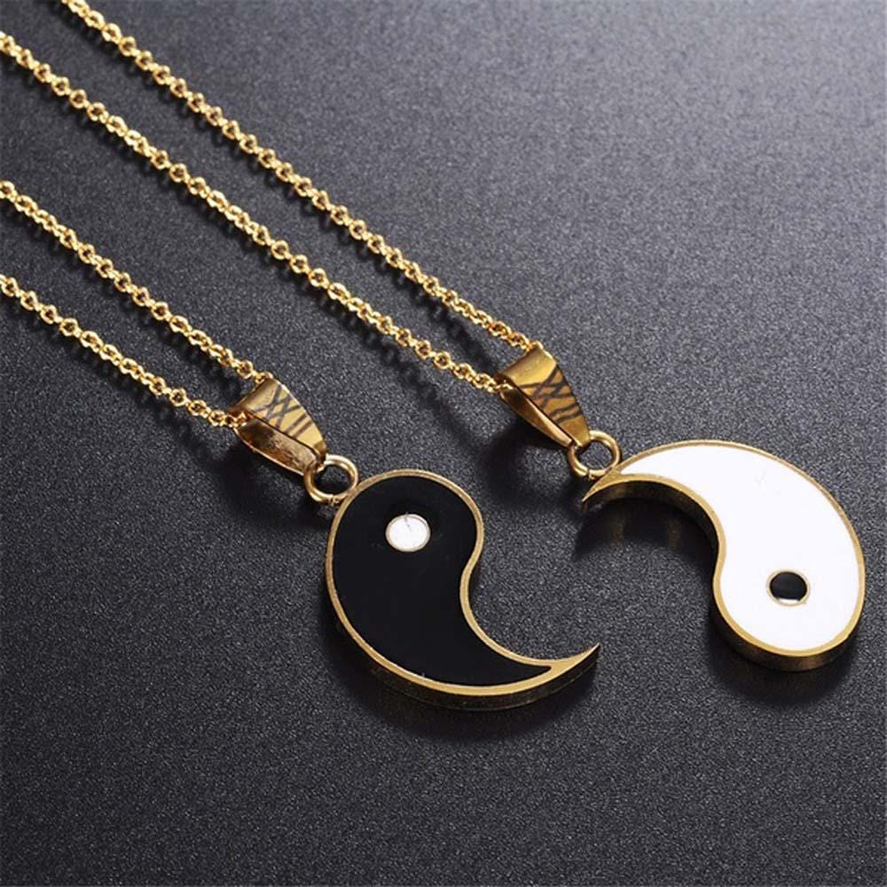 Yin and Yang Necklace 2 Pieces Yin Yang Paradise Gold